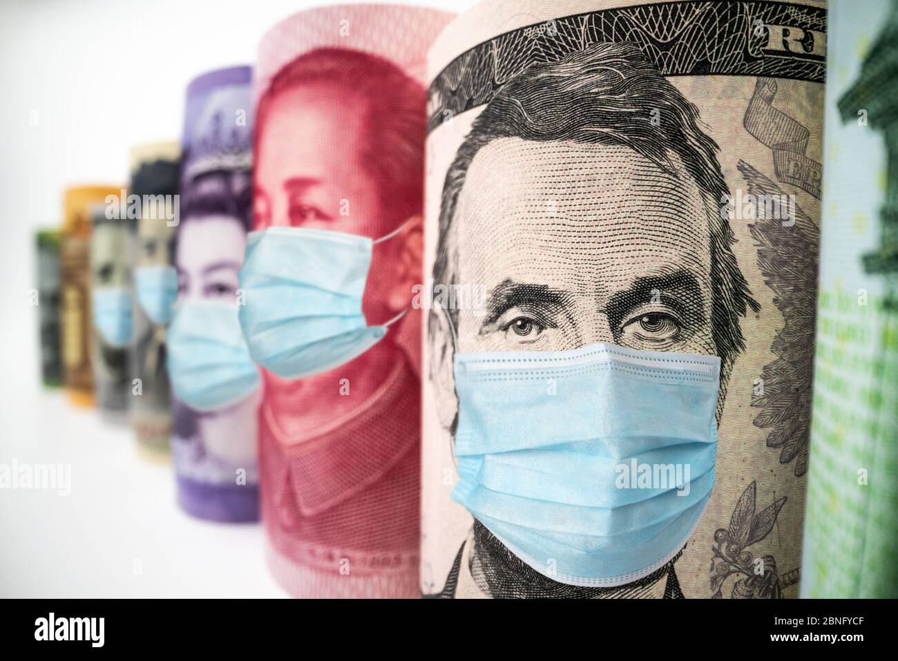 Uk banknote with face mask hi-res stock photography and images - Alamy