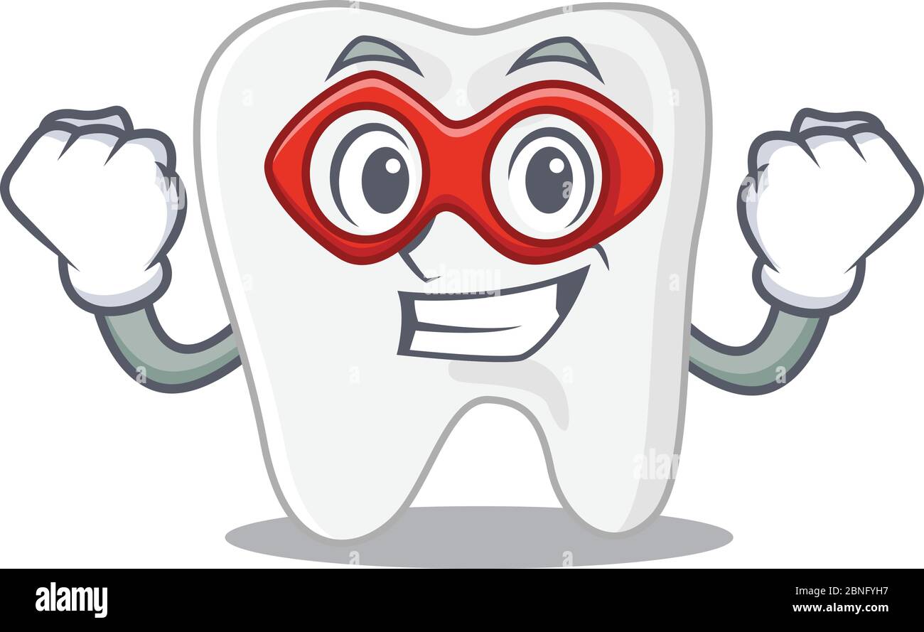 A cartoon drawing of tooth in a Super hero character Stock Vector Image ...