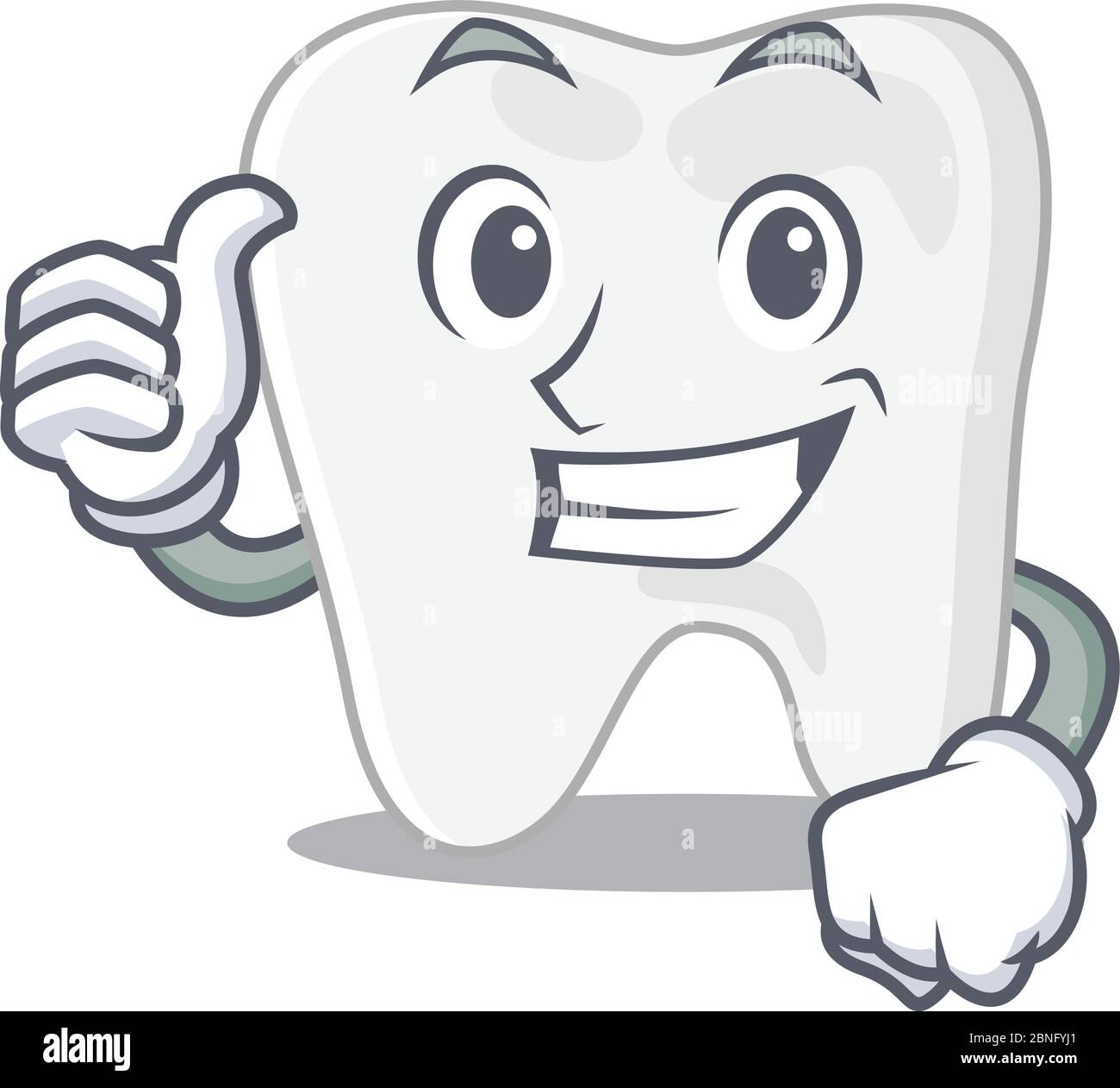 Tooth cartoon character design showing OK finger Stock Vector Image ...