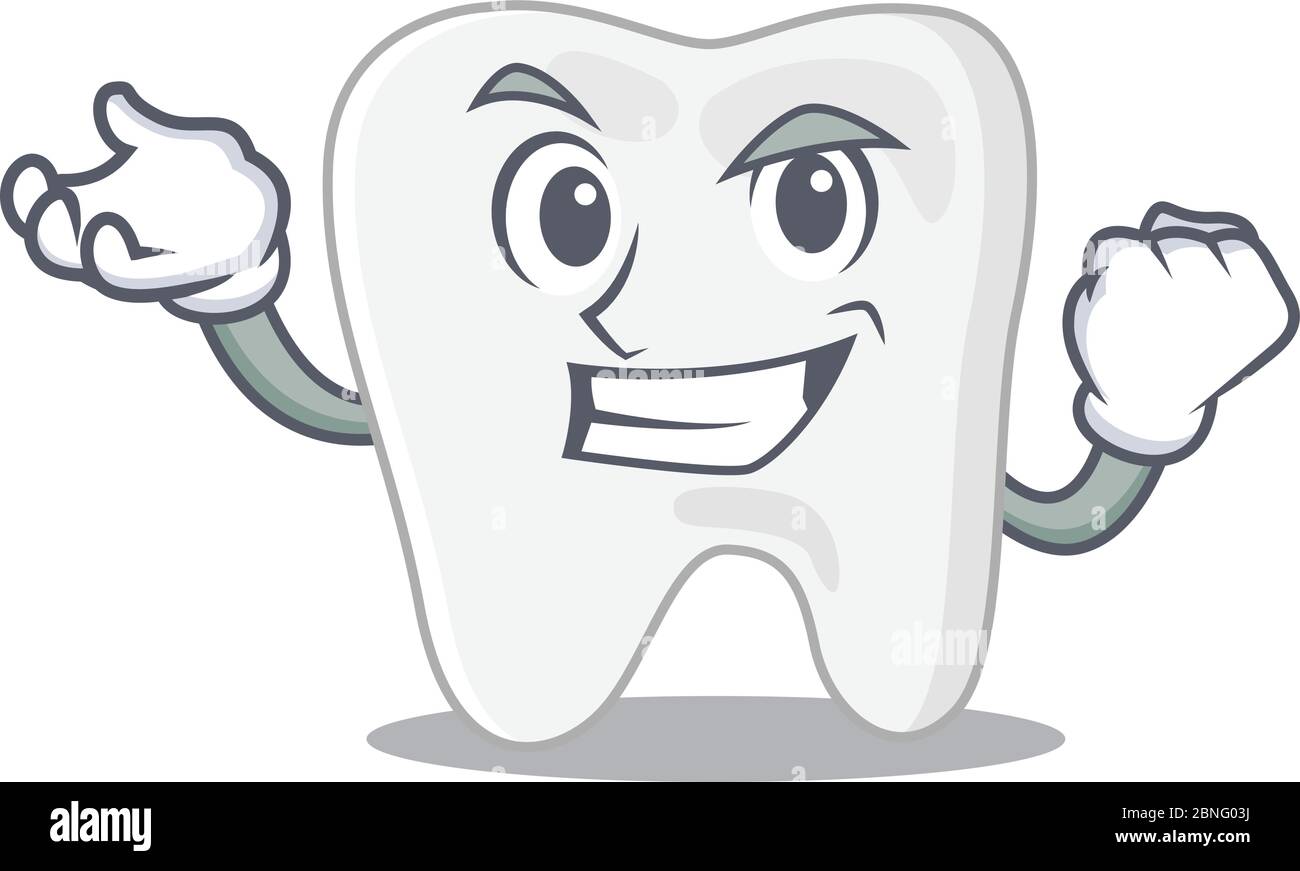 A funny cartoon design concept of tooth with happy face Stock Vector ...