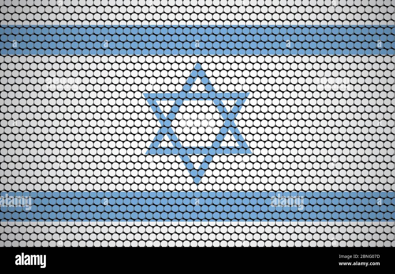 Abstract flag of Israel made of circles. Israeli flag designed with ...