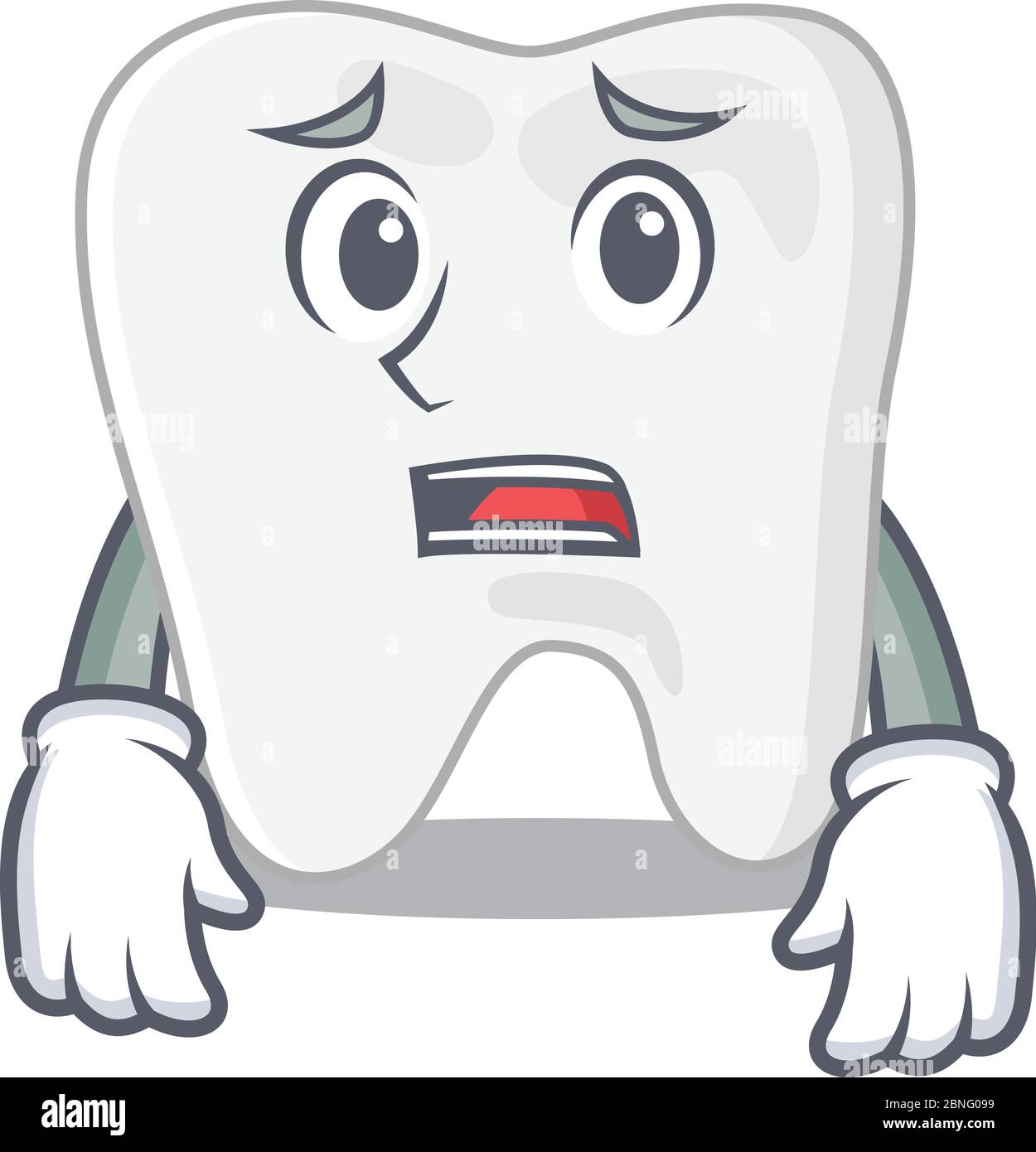 Cartoon design style of tooth having worried face Stock Vector Image ...