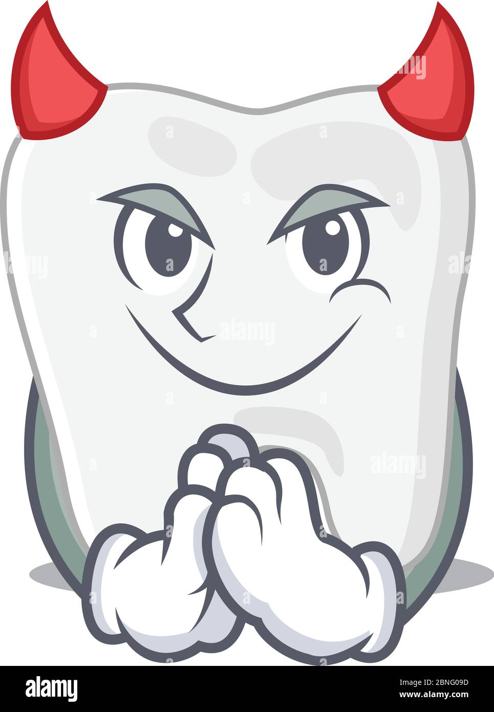 Tooth clothed as devil cartoon character design concept Stock Vector ...