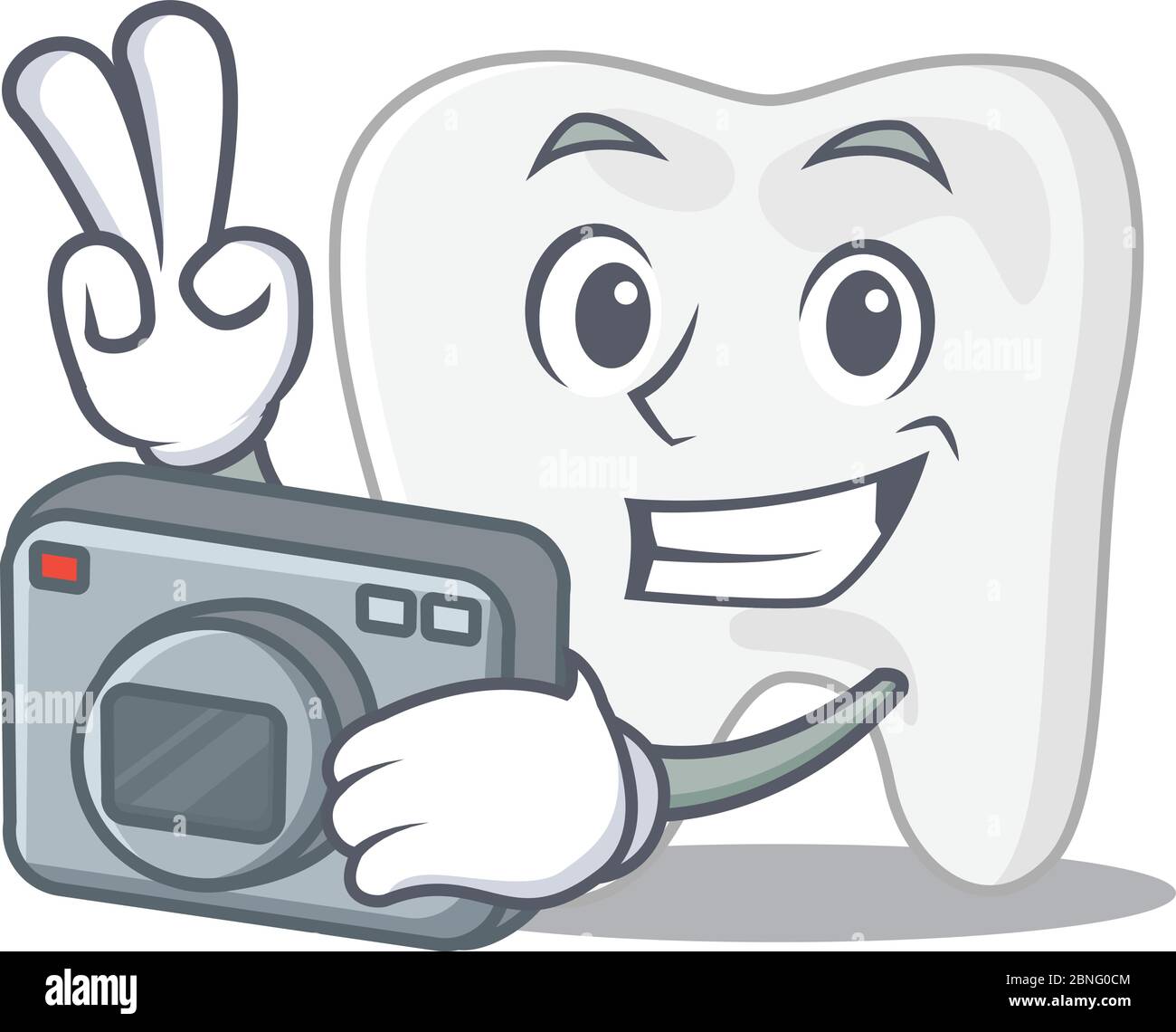 a professional photographer tooth cartoon picture working with camera ...