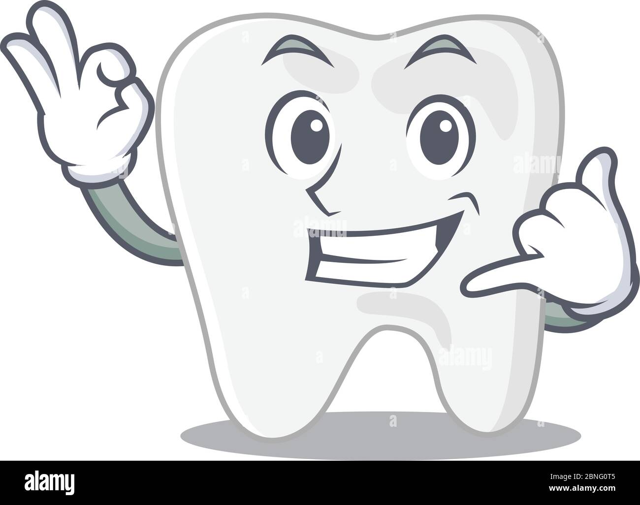 Caricature design of tooth showing call me funny gesture Stock Vector ...