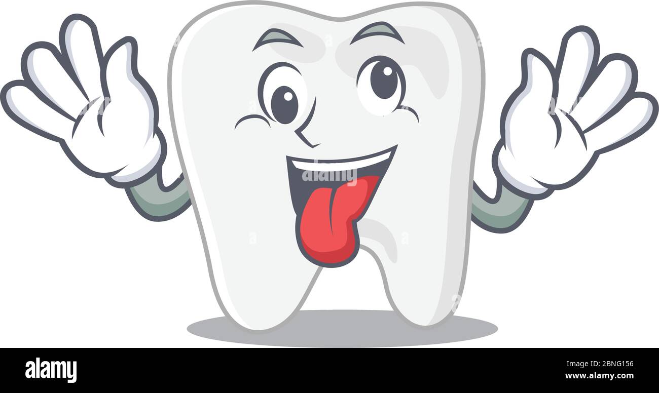 A mascot design of tooth having a funny crazy face Stock Vector Image ...