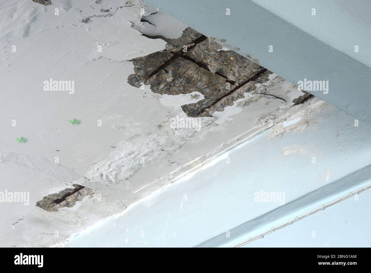 Cracks in Ceiling texture are the danger, close up view Stock Photo - Alamy