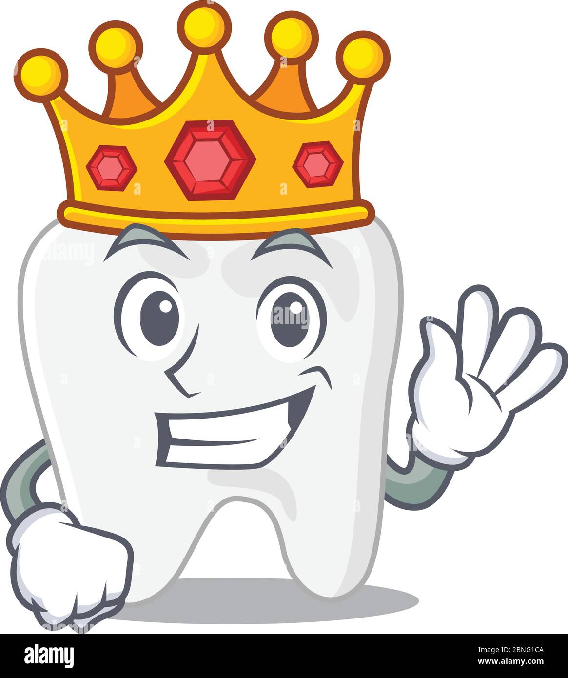 A Wise King of tooth mascot design style with gold crown Stock Vector ...