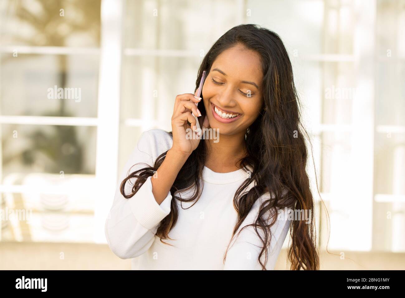 Close up positive woman texting hi-res stock photography and images - Alamy
