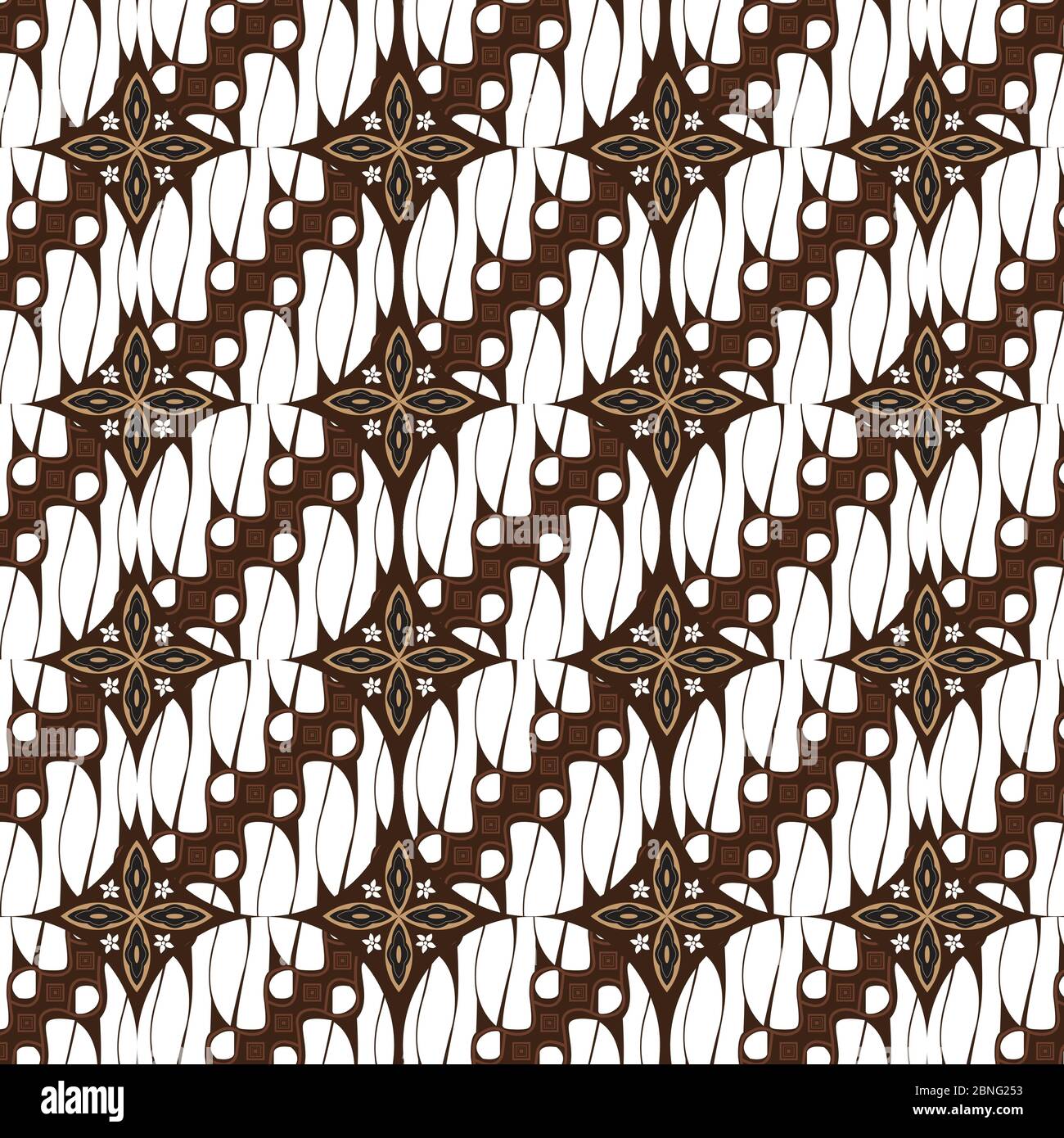 Modern circle motifs on Indonesian batik with white brown color design ...