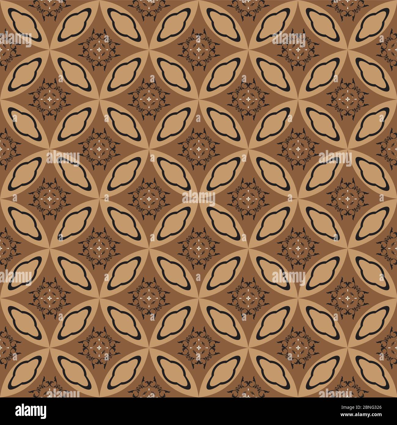Unique flower motifs design on Traditional java batik with soft brown ...