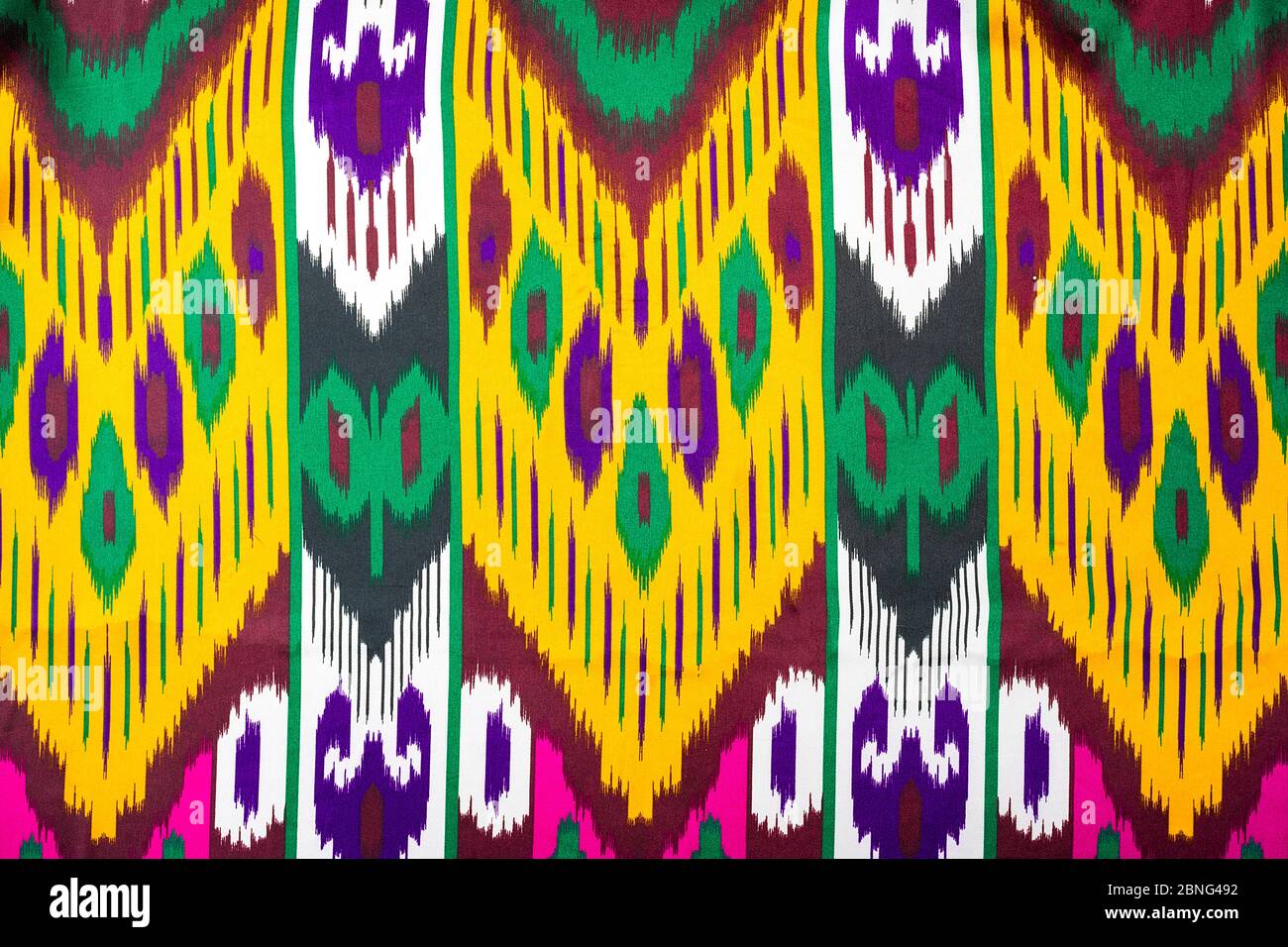 Classic traditional Uzbek fabric, Khan Atlas is made from Uzbek cocoons ...