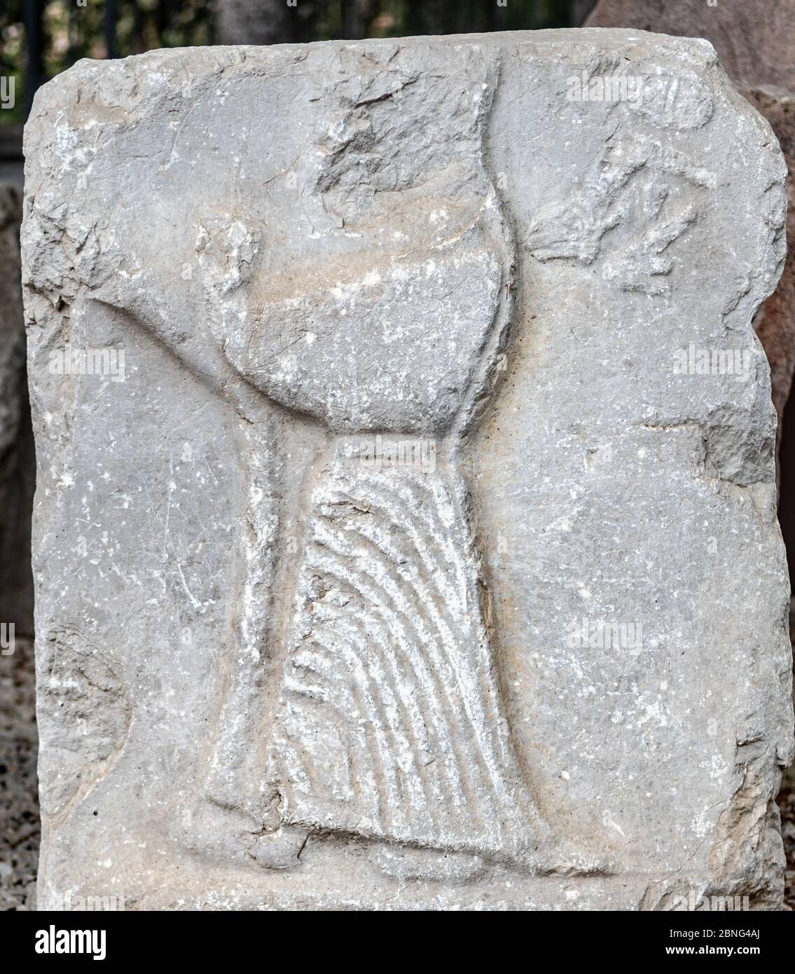 Beautiful shot of the old HIttite carved stone ancient human and animal ...
