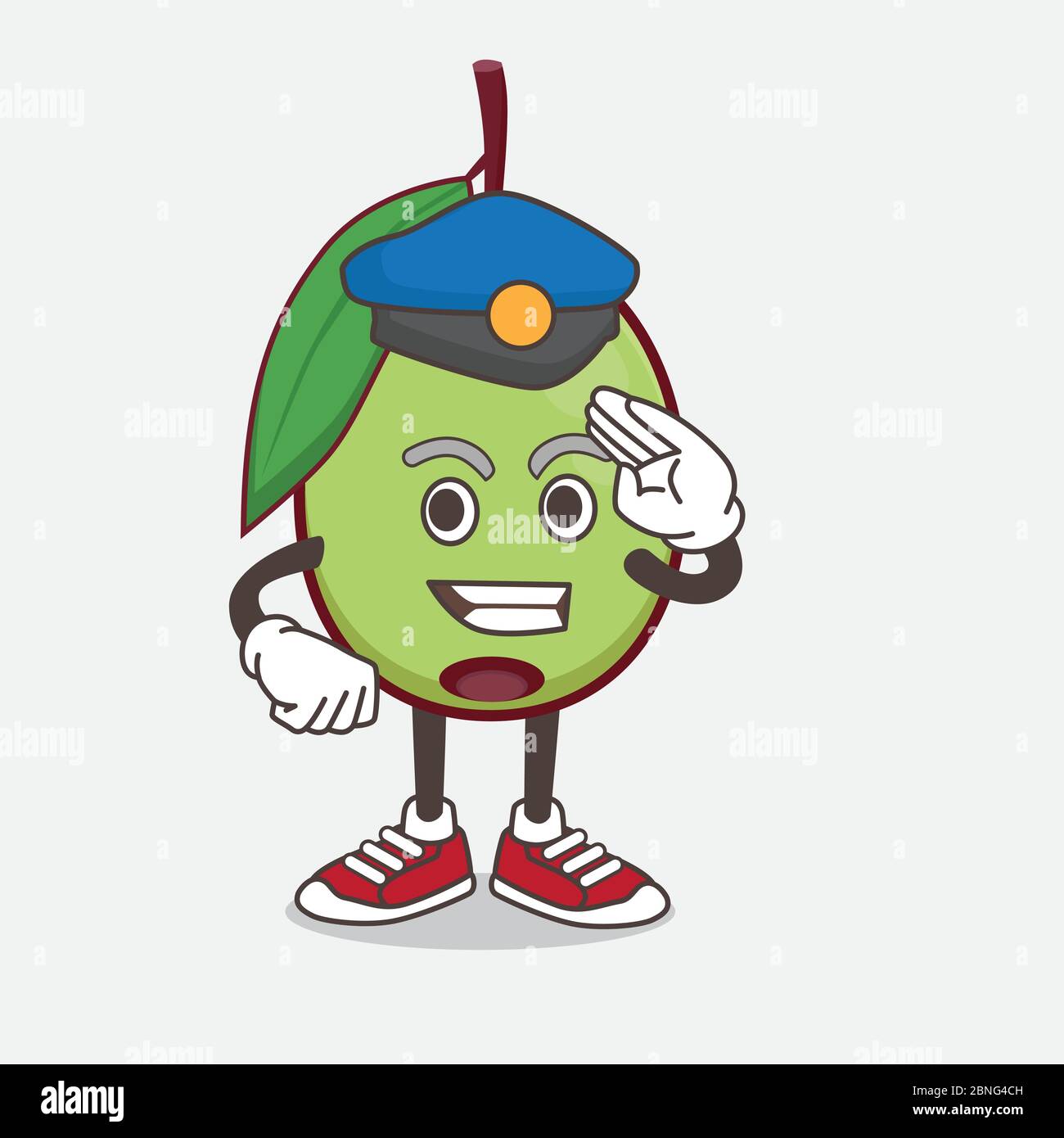 An illustration of Olive Fruit cartoon mascot character working as a ...