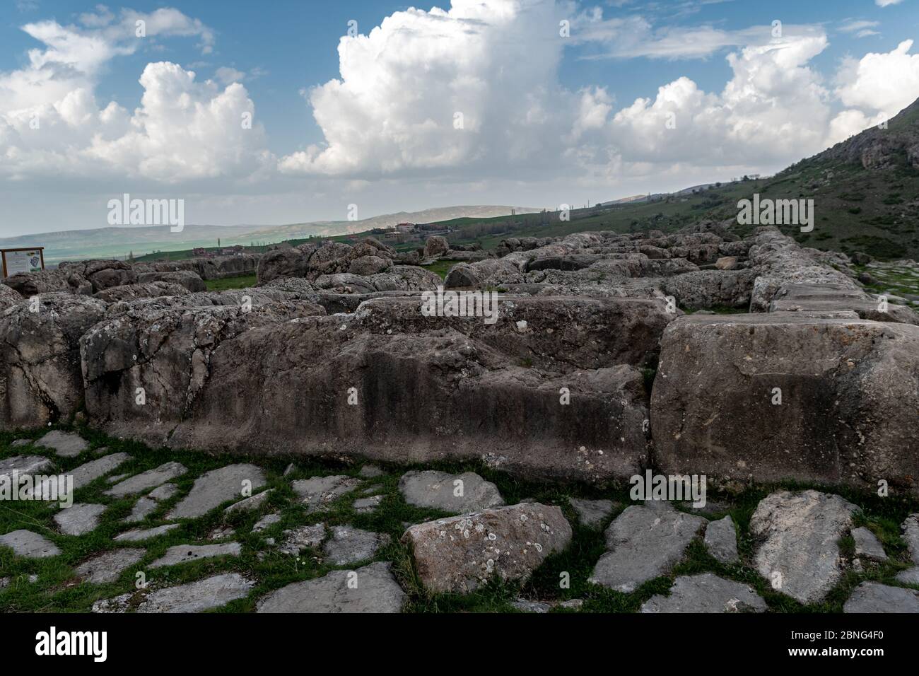 Closeup shot of ruins of Hattusa, the capital of Hittite Empire Stock ...