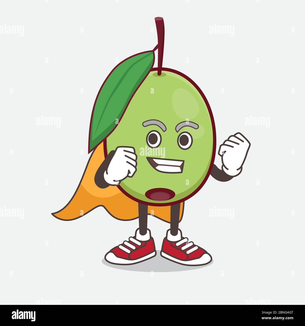 An illustration of Olive Fruit cartoon mascot character dressed as a ...