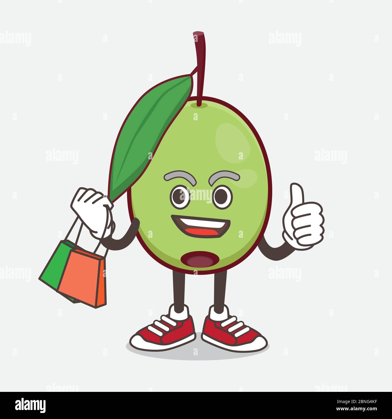 An illustration of Olive Fruit cartoon mascot character waving and ...