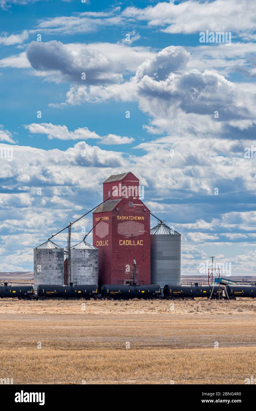 The historic Cadillac grain elevator in Saskatchewan, Canada Stock ...