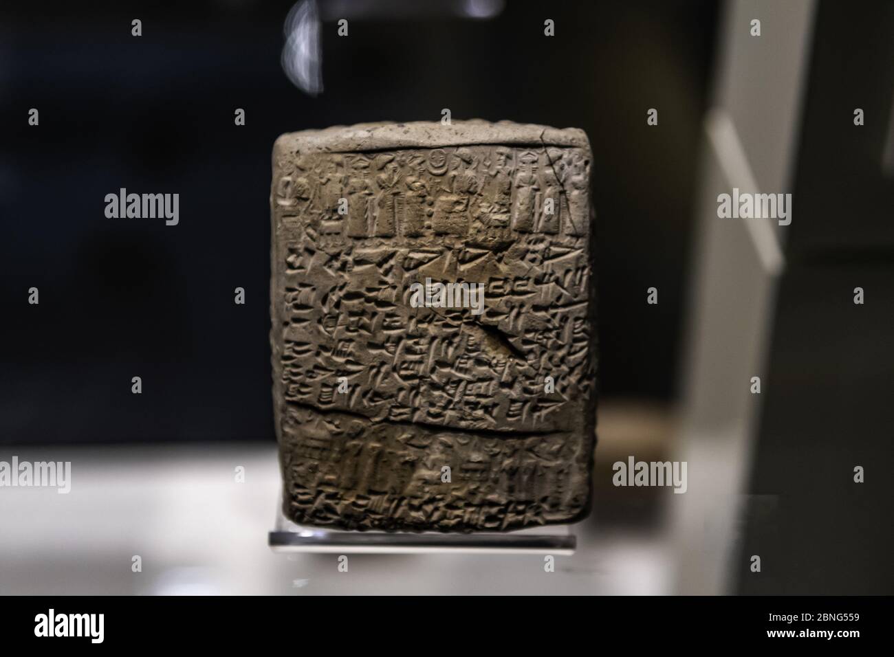 Selective focus shot of a letter from Kanesh Hittite Cuneiforms with ...