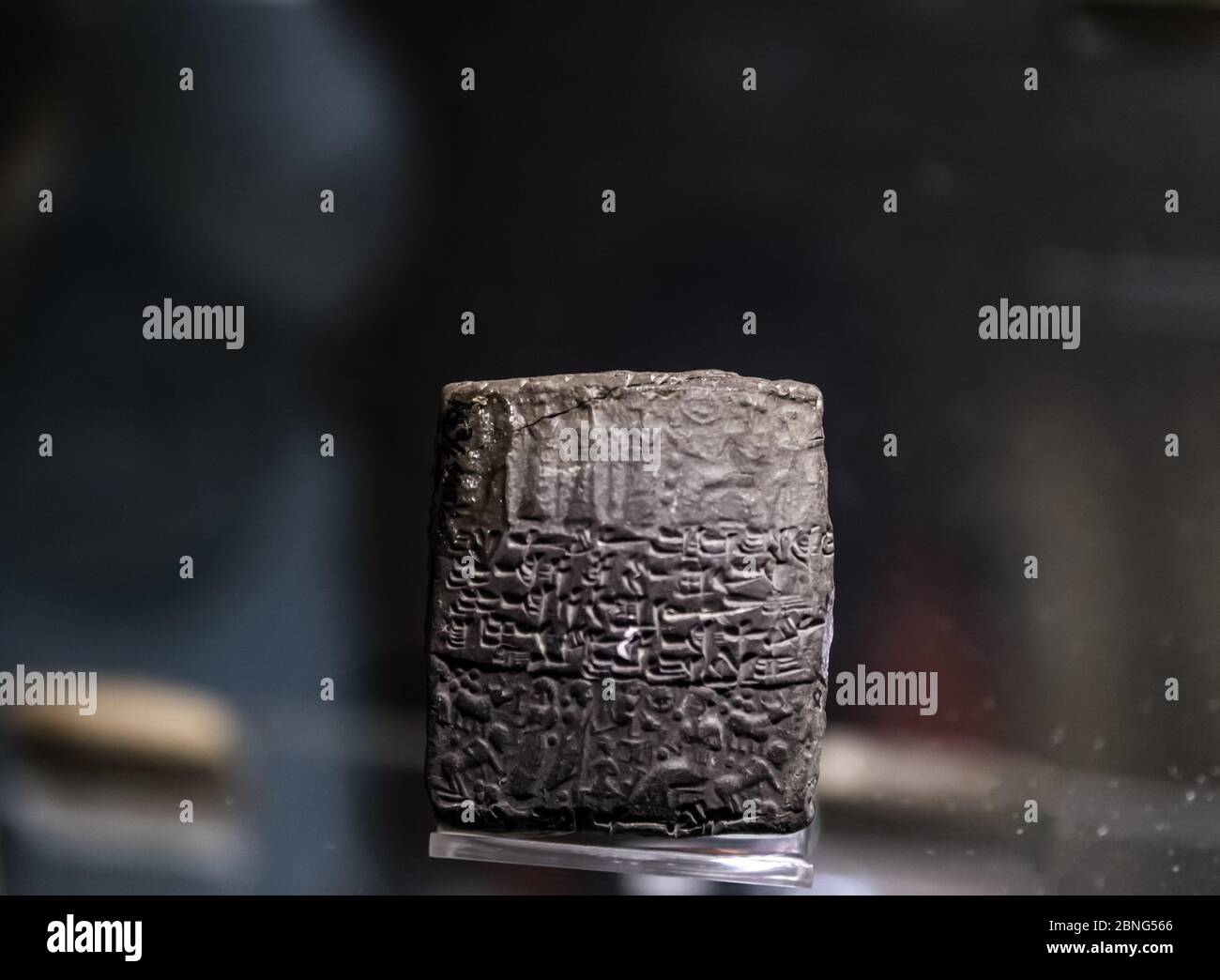 Selective closeup shot of a letter from Kanesh from Hittite Cuneiforms ...