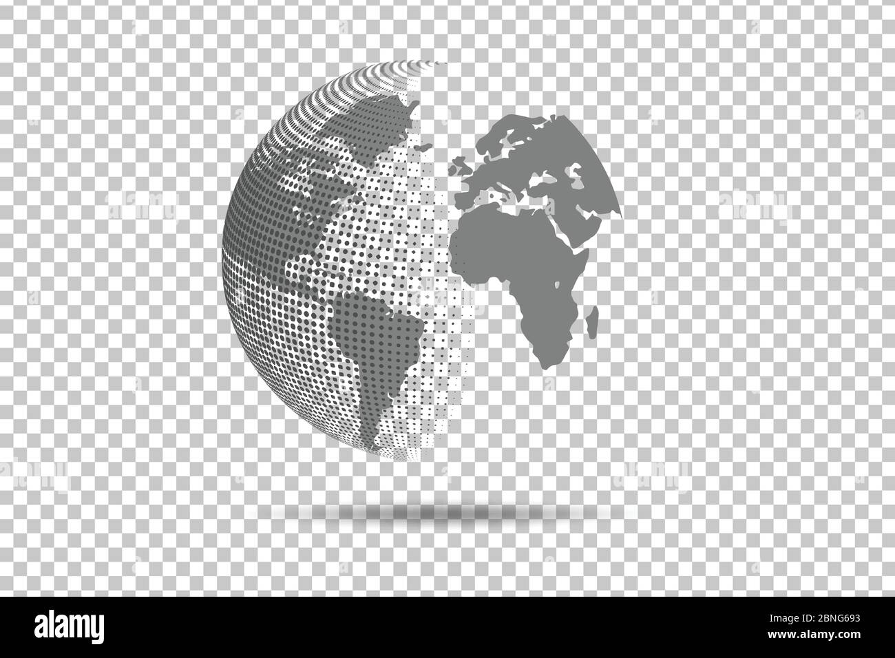 Abstract World map Global network connection.circle point. Vector ...