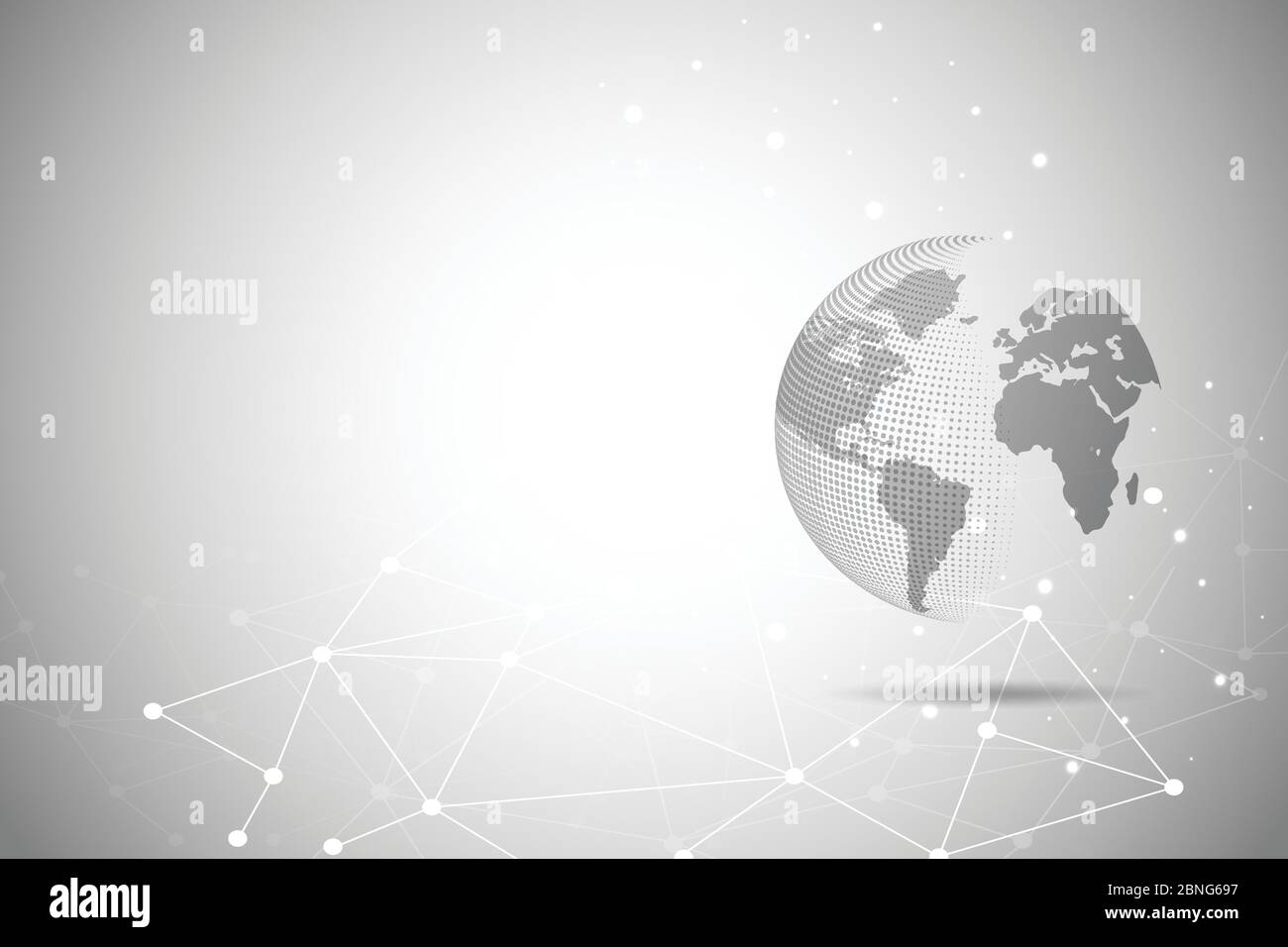 Abstract World map Global network connection.circle point and line ...