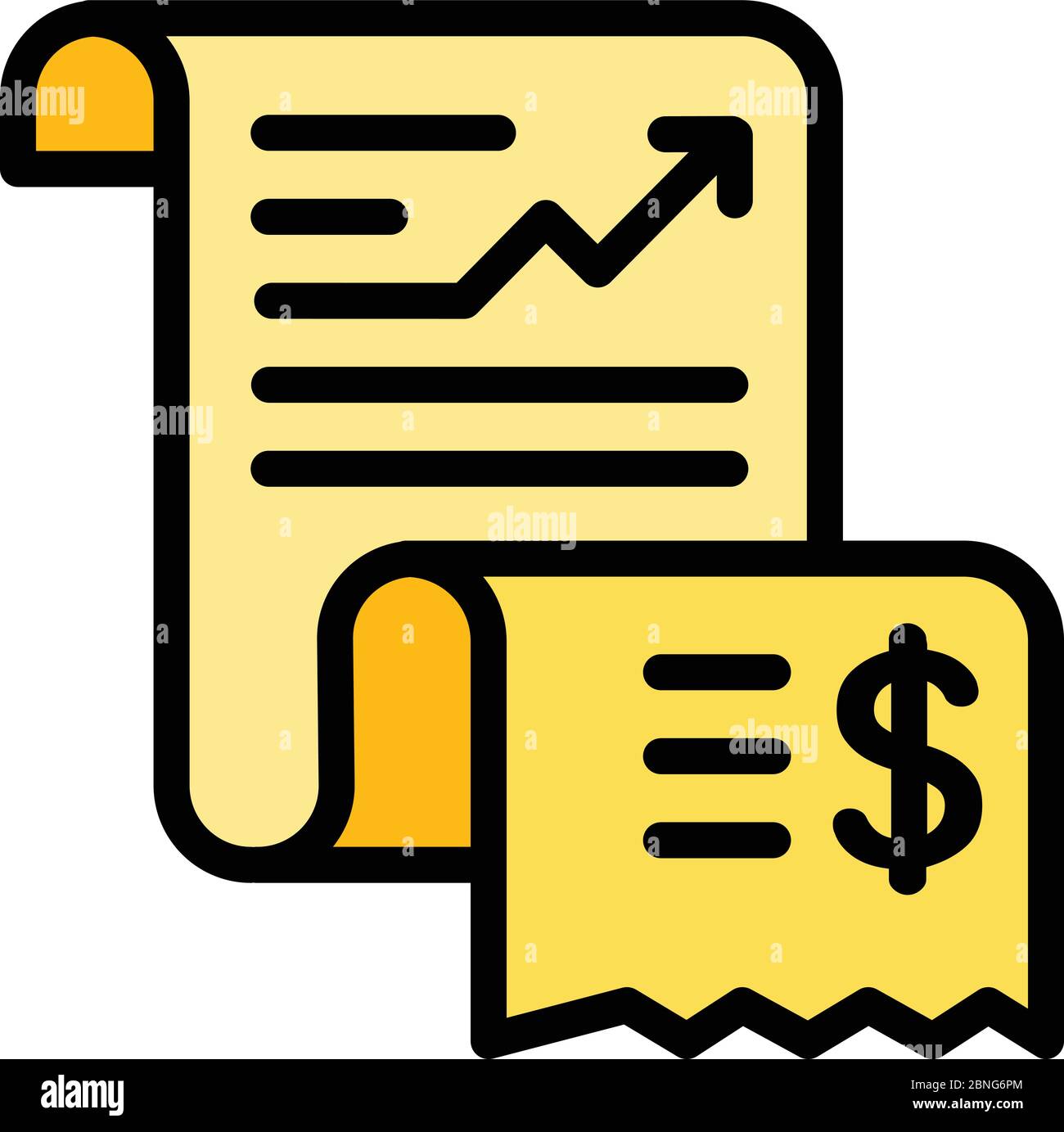 Paper expense report icon. Outline paper expense report vector icon for ...
