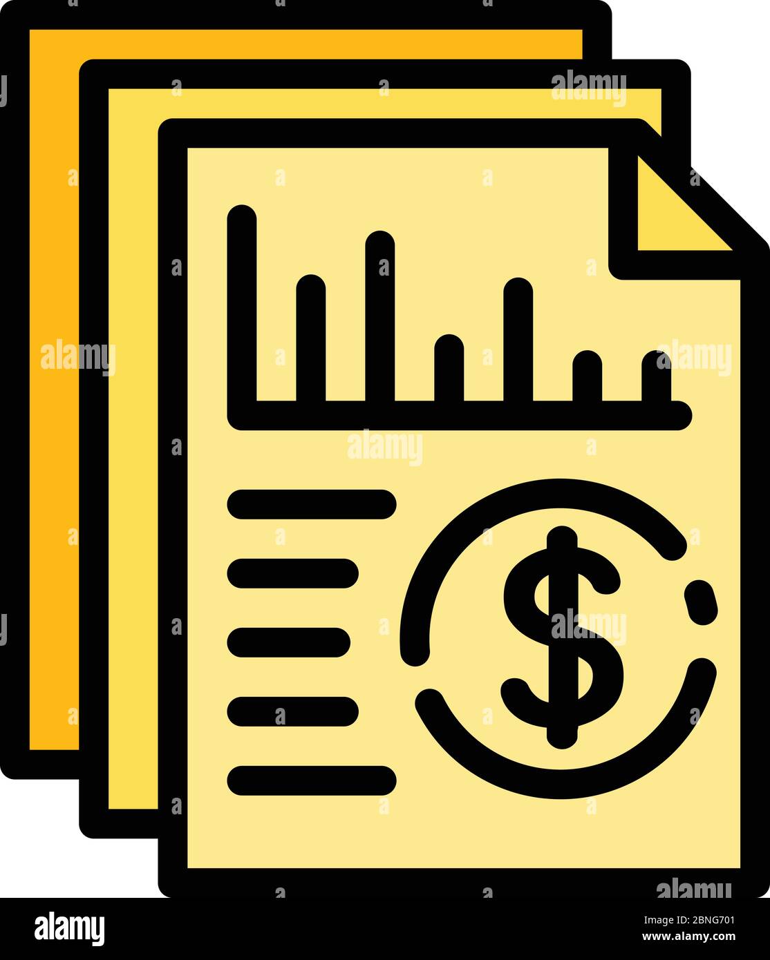 Accounting paper icon. Outline accounting paper vector icon for web ...