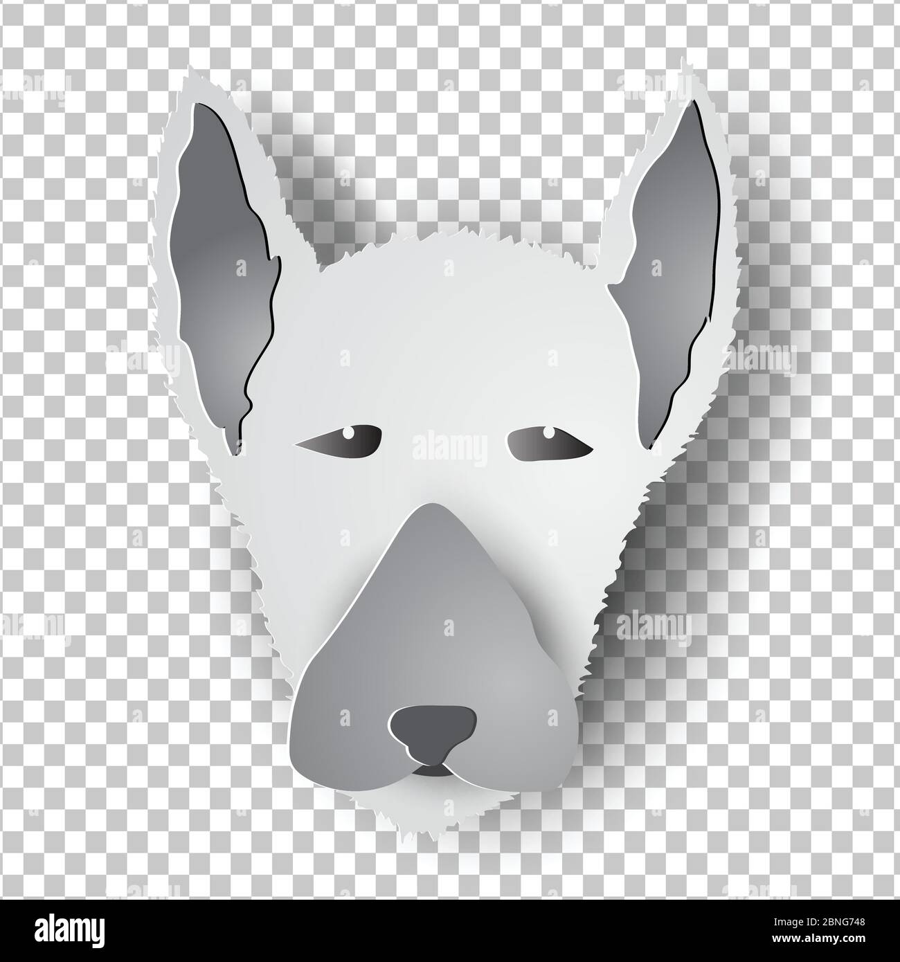 Paper art of dog isolated on white transparent background.vector ...