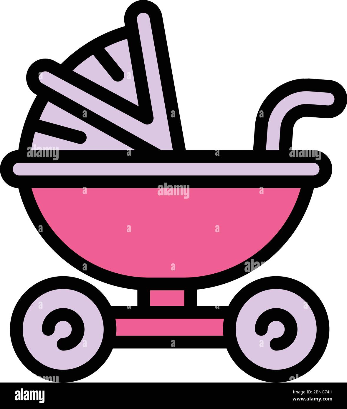 Pram icon. Outline pram vector icon for web design isolated on white ...