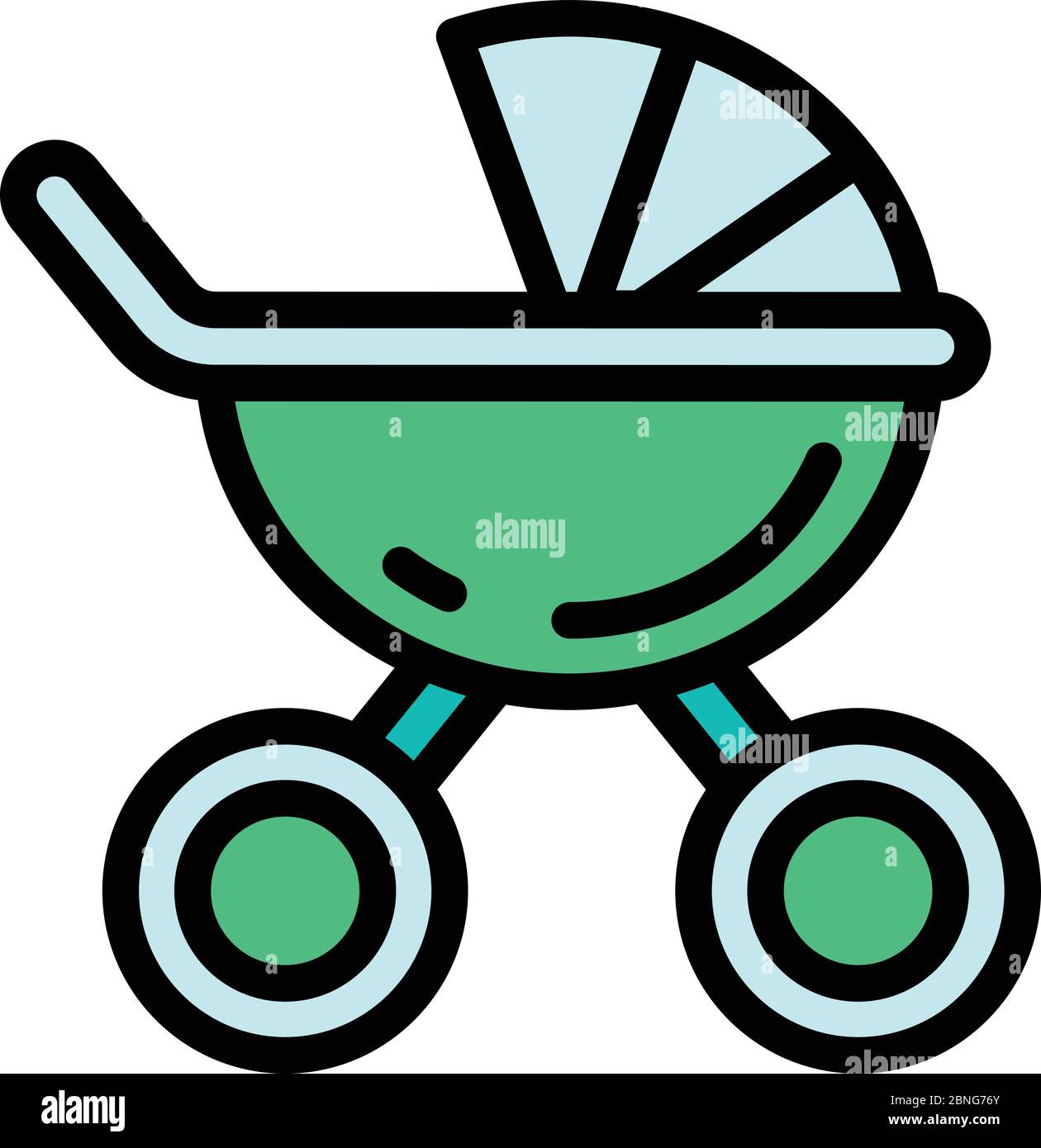 Newborn pram icon. Outline newborn pram vector icon for web design ...
