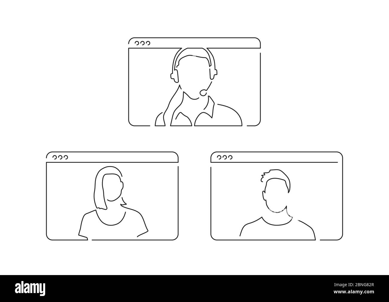 Communication isolated line drawing, vector illustration design Stock ...