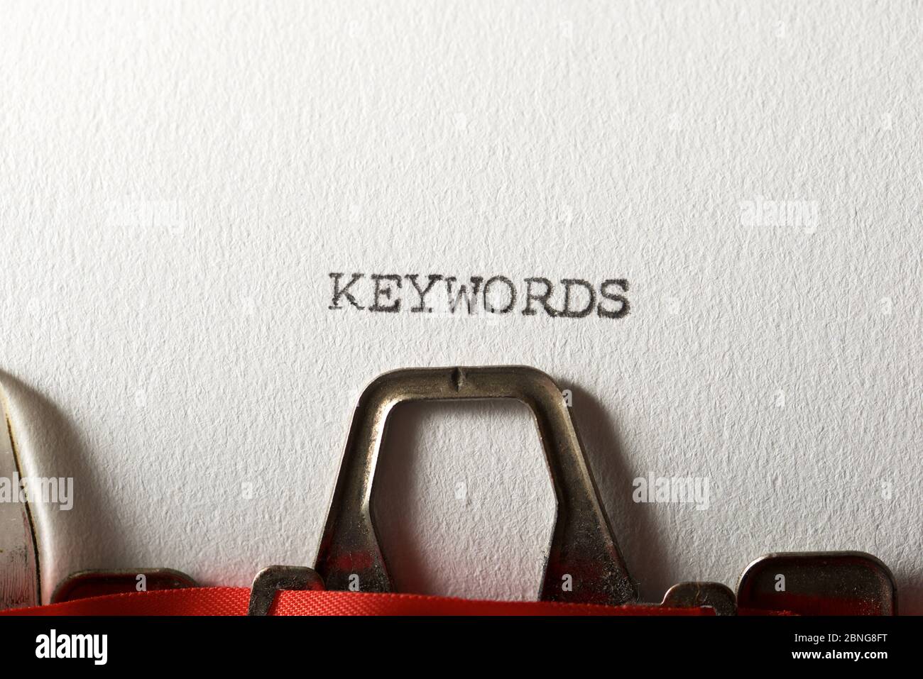 The word keywords written with a typewriter Stock Photo - Alamy