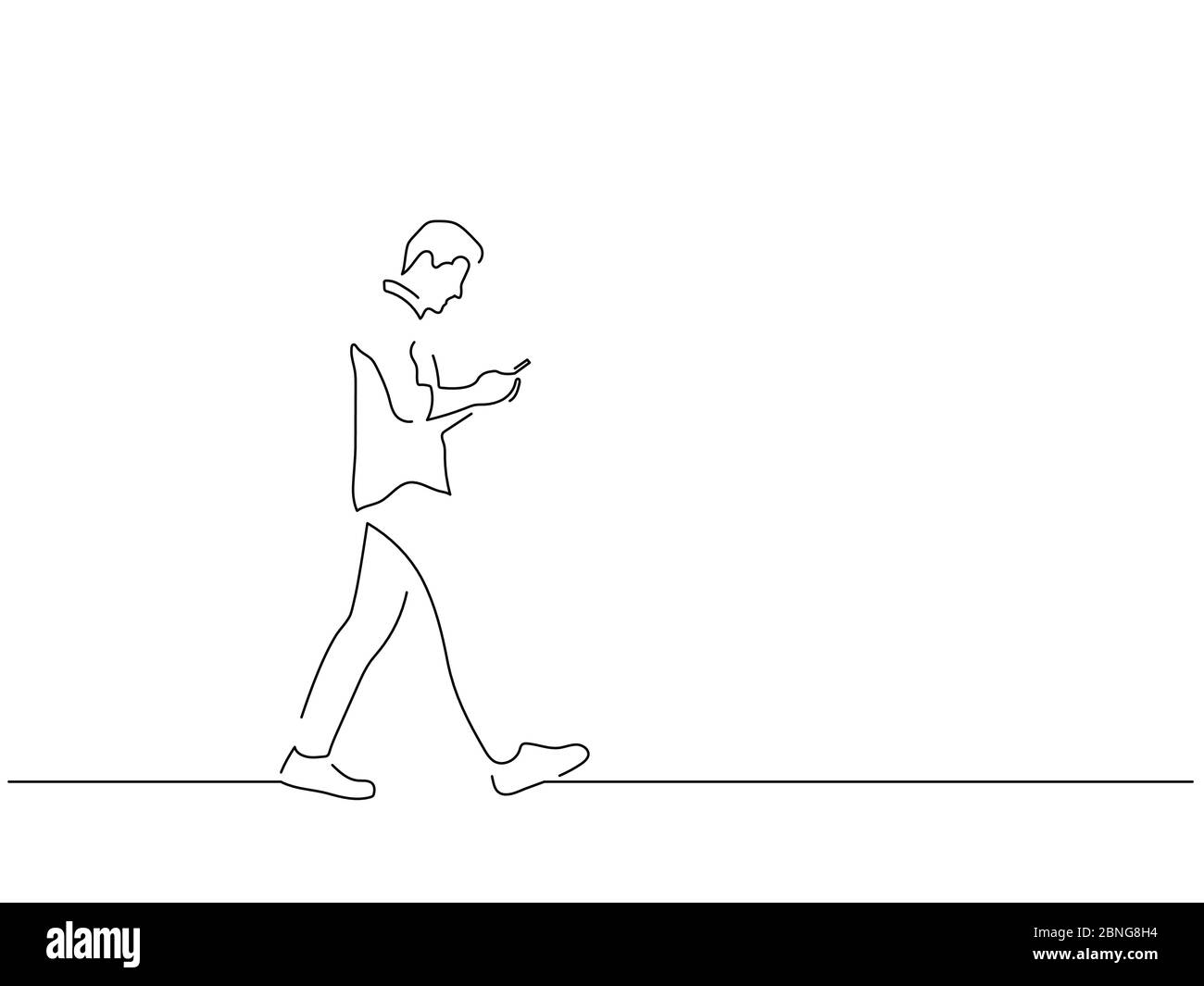 Full length people isolated line drawing, vector illustration design ...