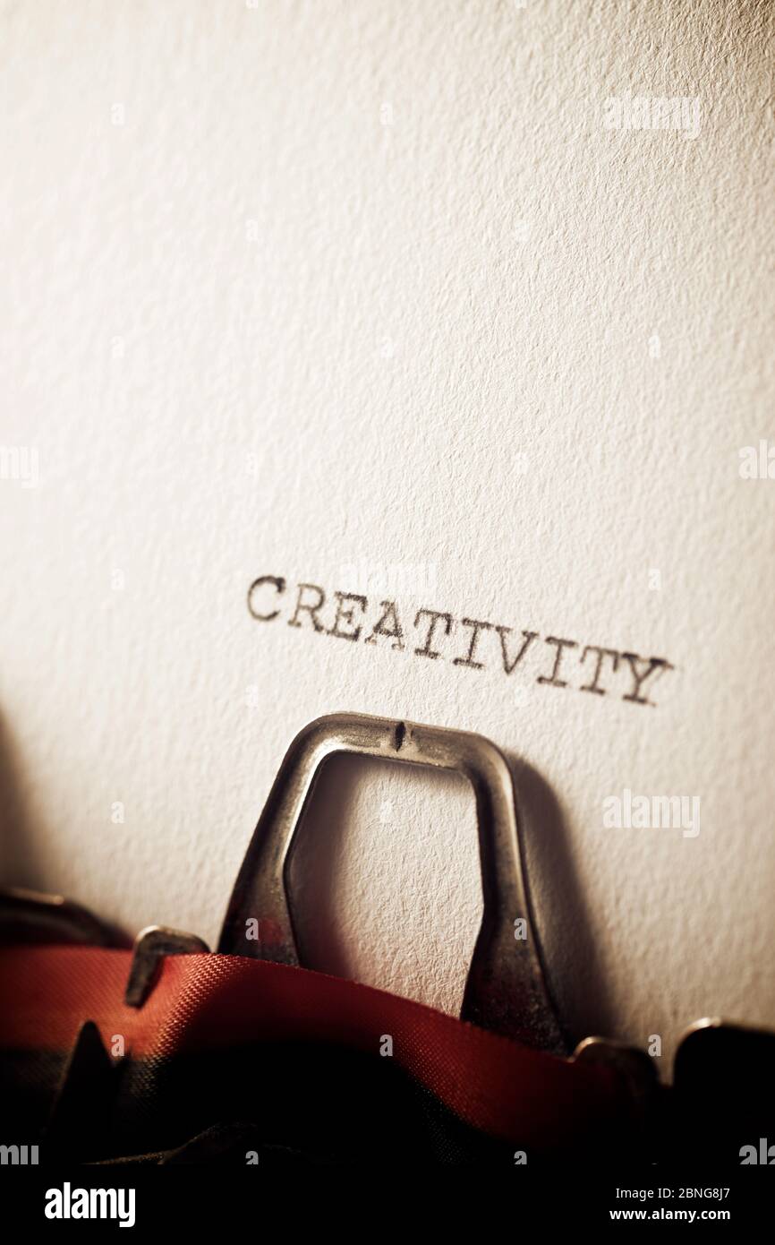 The word Creativity written with a typewriter Stock Photo - Alamy