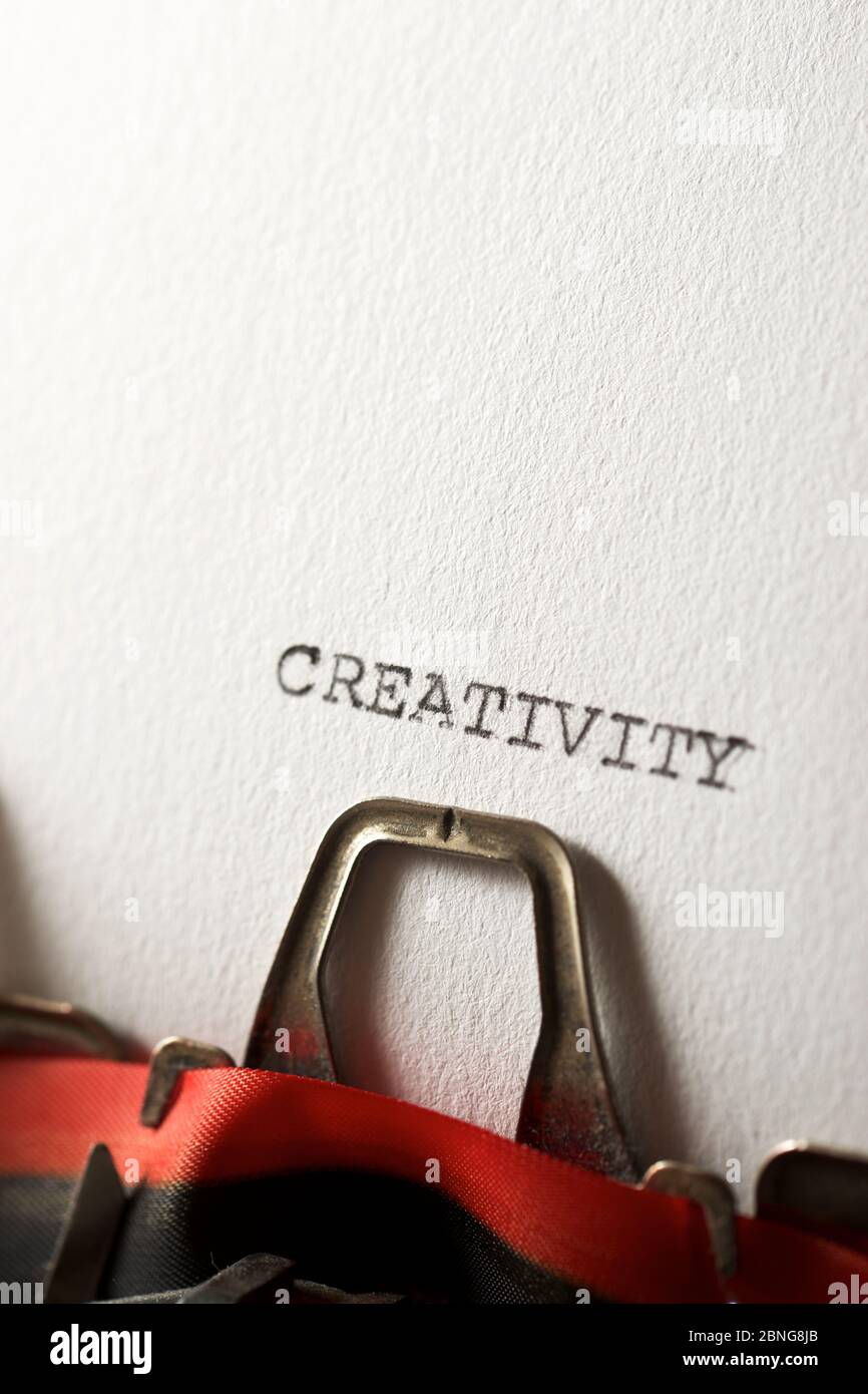 The word Creativity written with a typewriter Stock Photo - Alamy