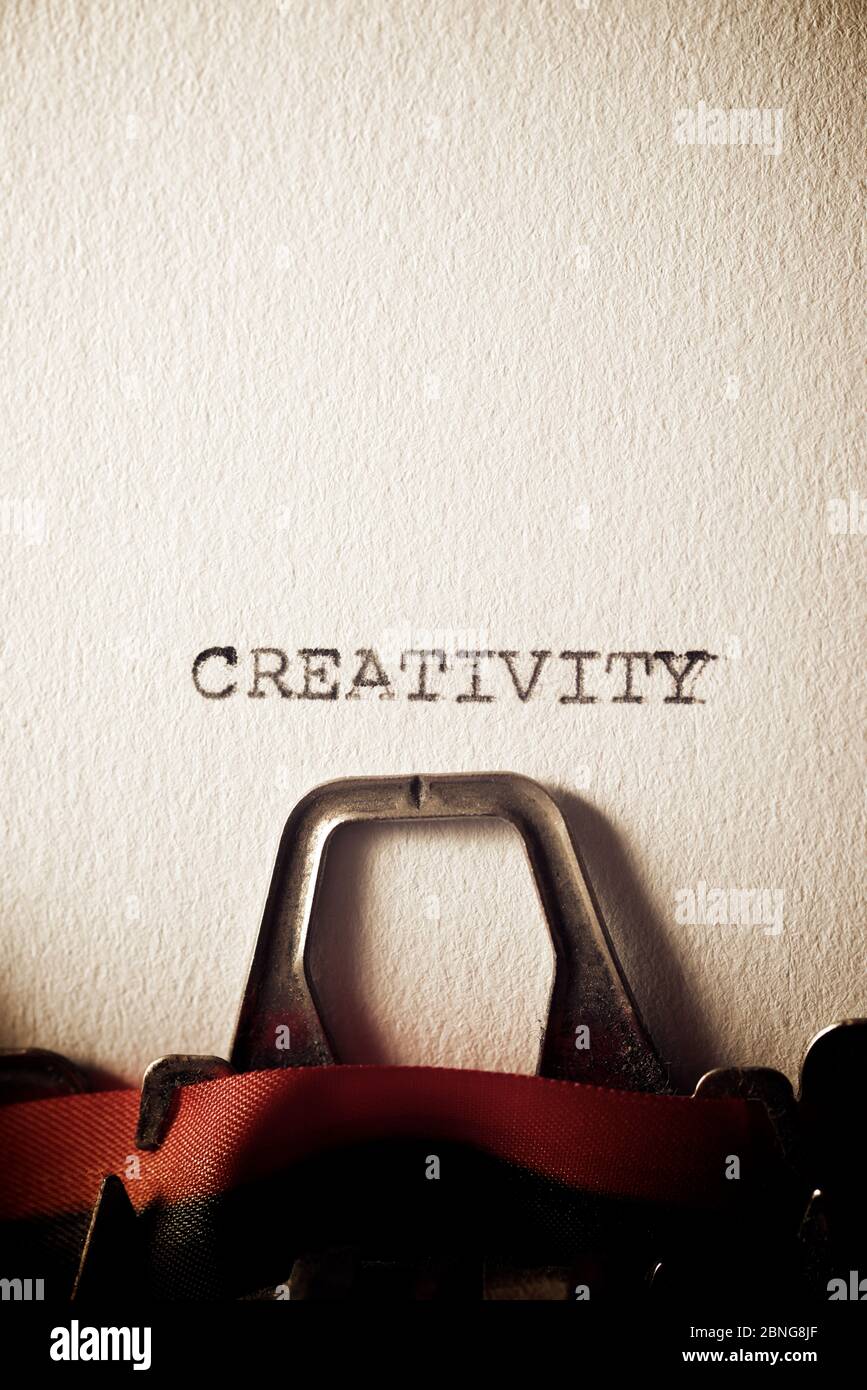 The word Creativity written with a typewriter Stock Photo - Alamy