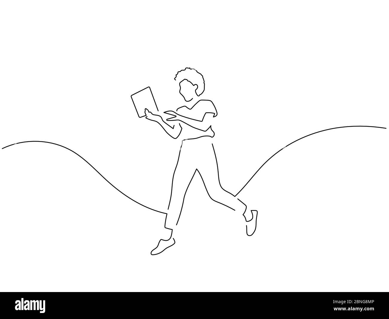 Full length people isolated line drawing, vector illustration design ...