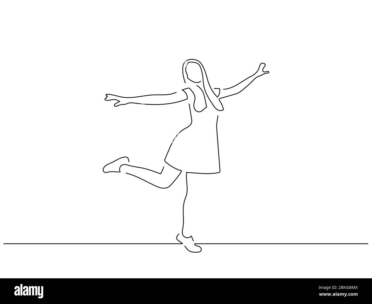 Full length people isolated line drawing, vector illustration design ...