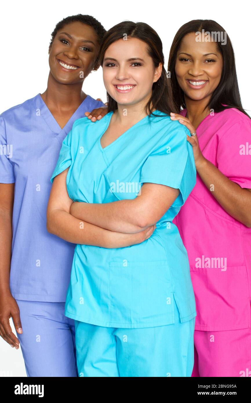 Medical team of women. Diverse group of nurses Stock Photo - Alamy