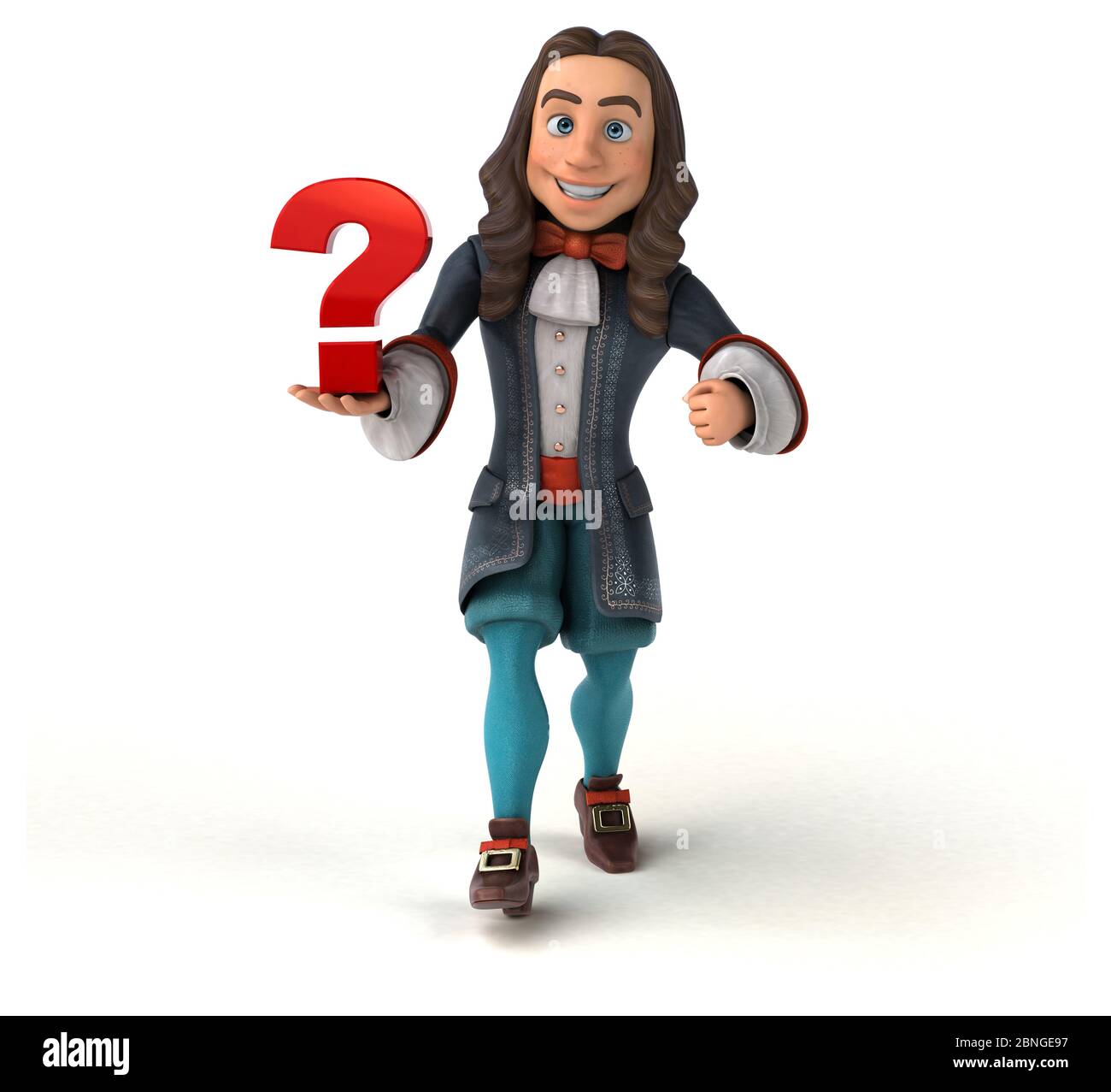3D Illustration of a cartoon man in historical baroque costume Stock ...
