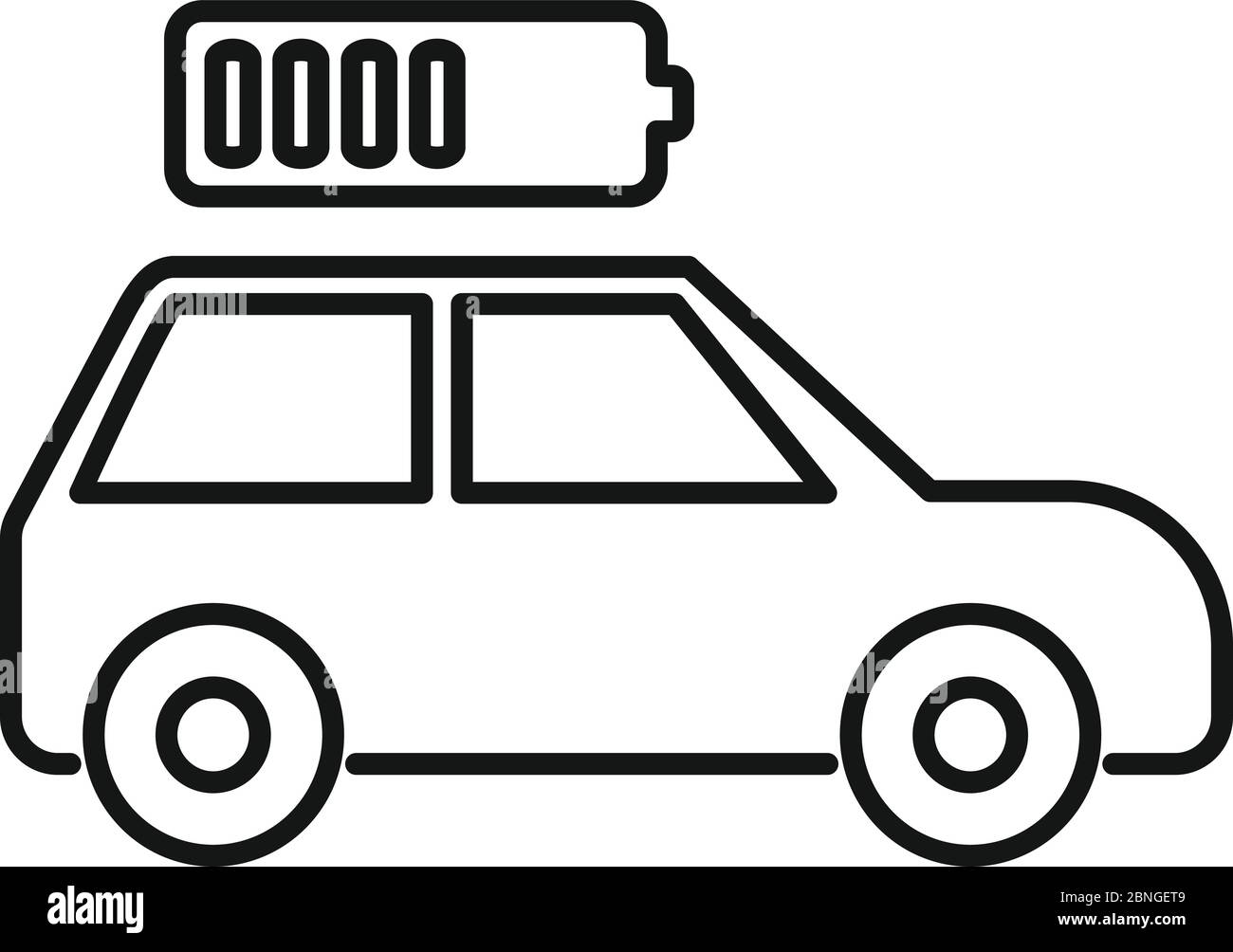 Half car battery icon. Outline half car battery vector icon for web ...