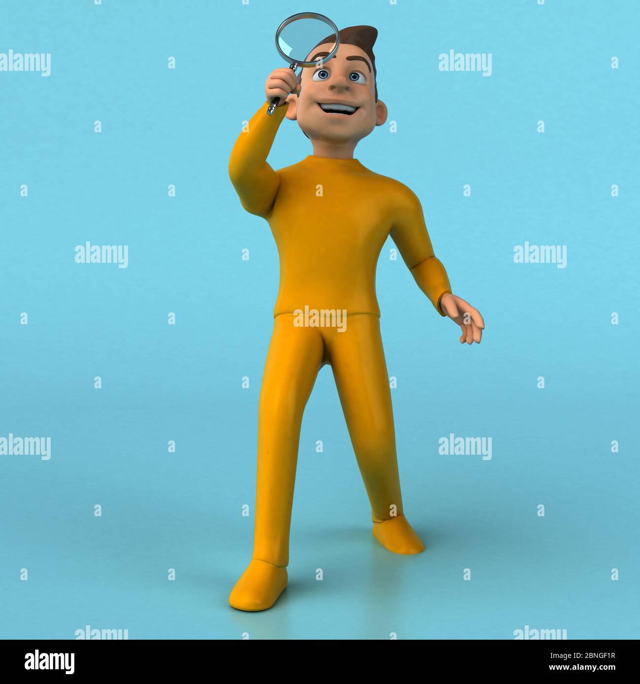Fun 3D cartoon yellow character Stock Photo - Alamy