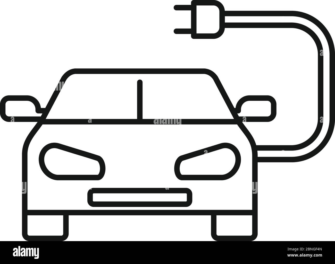 Electric car plug icon. Outline electric car plug vector icon for web ...
