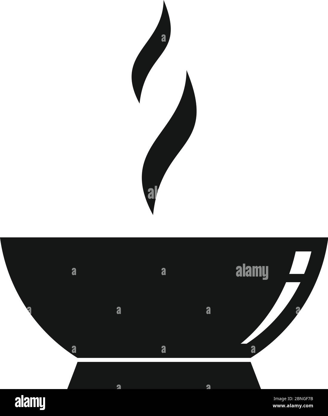 Hot cooked bowl icon. Simple illustration of hot cooked bowl vector ...