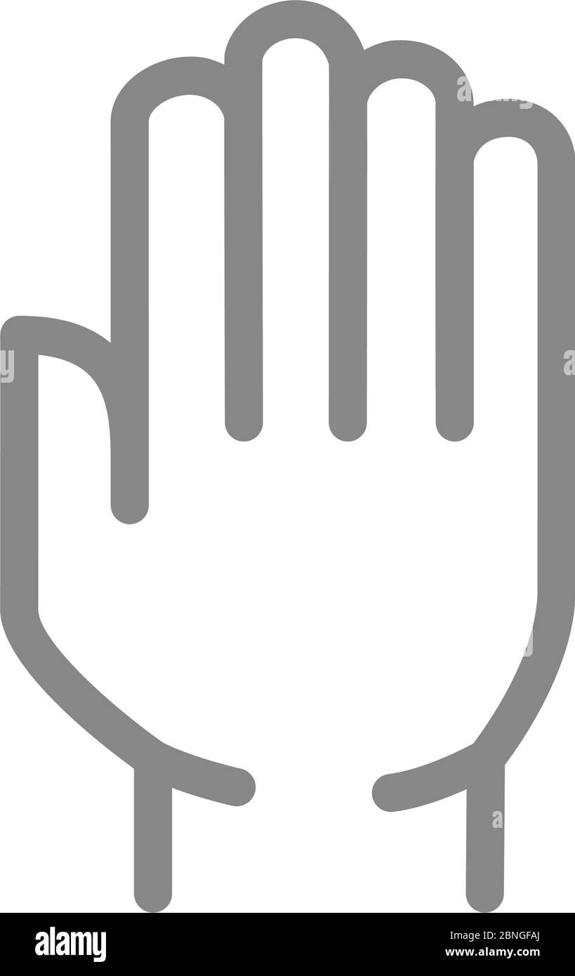 Human hand line icon. Stop gesture symbol Stock Vector Image & Art - Alamy