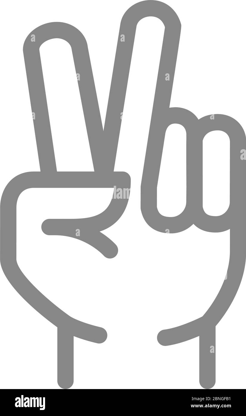 Peace gesture line icon. Victory hand symbol Stock Vector Image & Art - Alamy