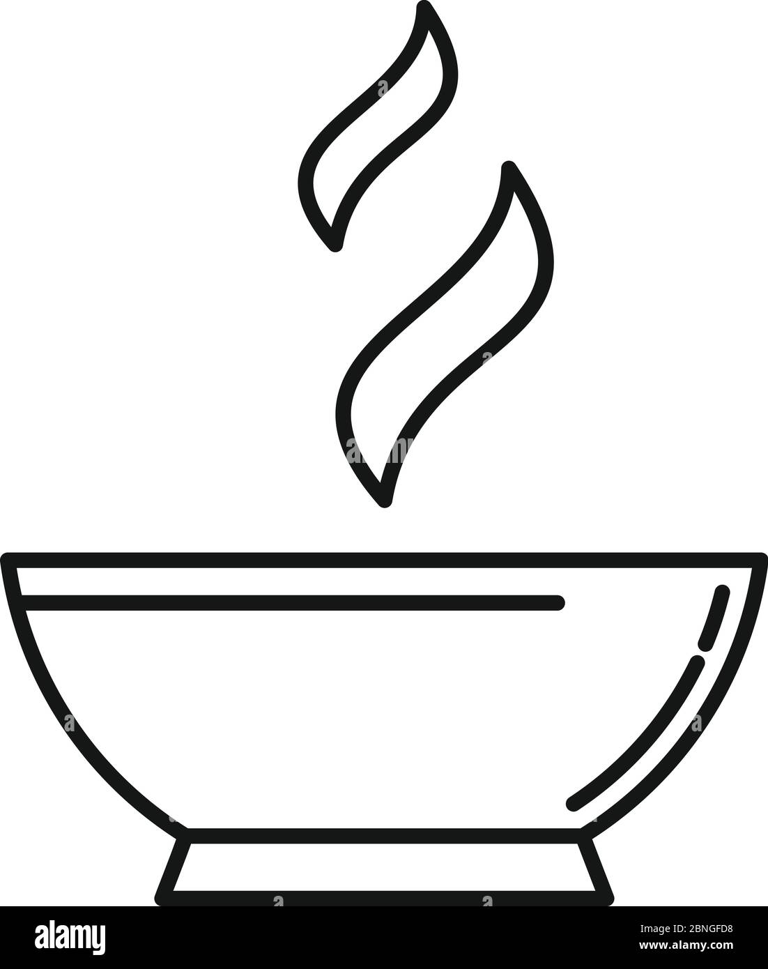 Hot cooked bowl icon. Outline hot cooked bowl vector icon for web ...