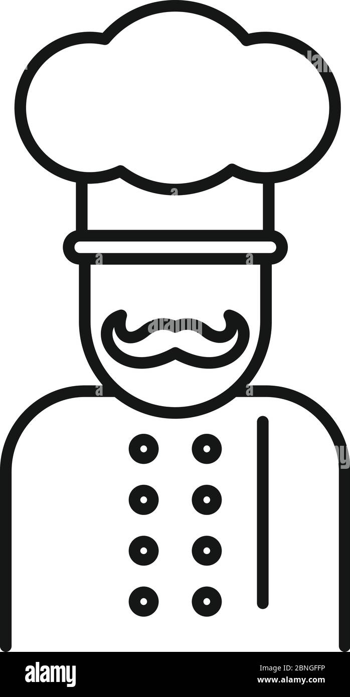 Cook chef icon. Outline cook chef vector icon for web design isolated ...