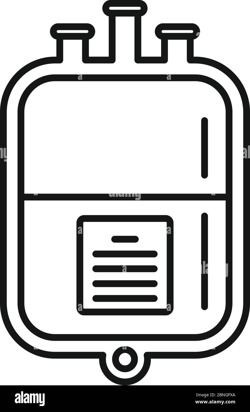 Blood transfusion package icon. Outline blood transfusion package ...